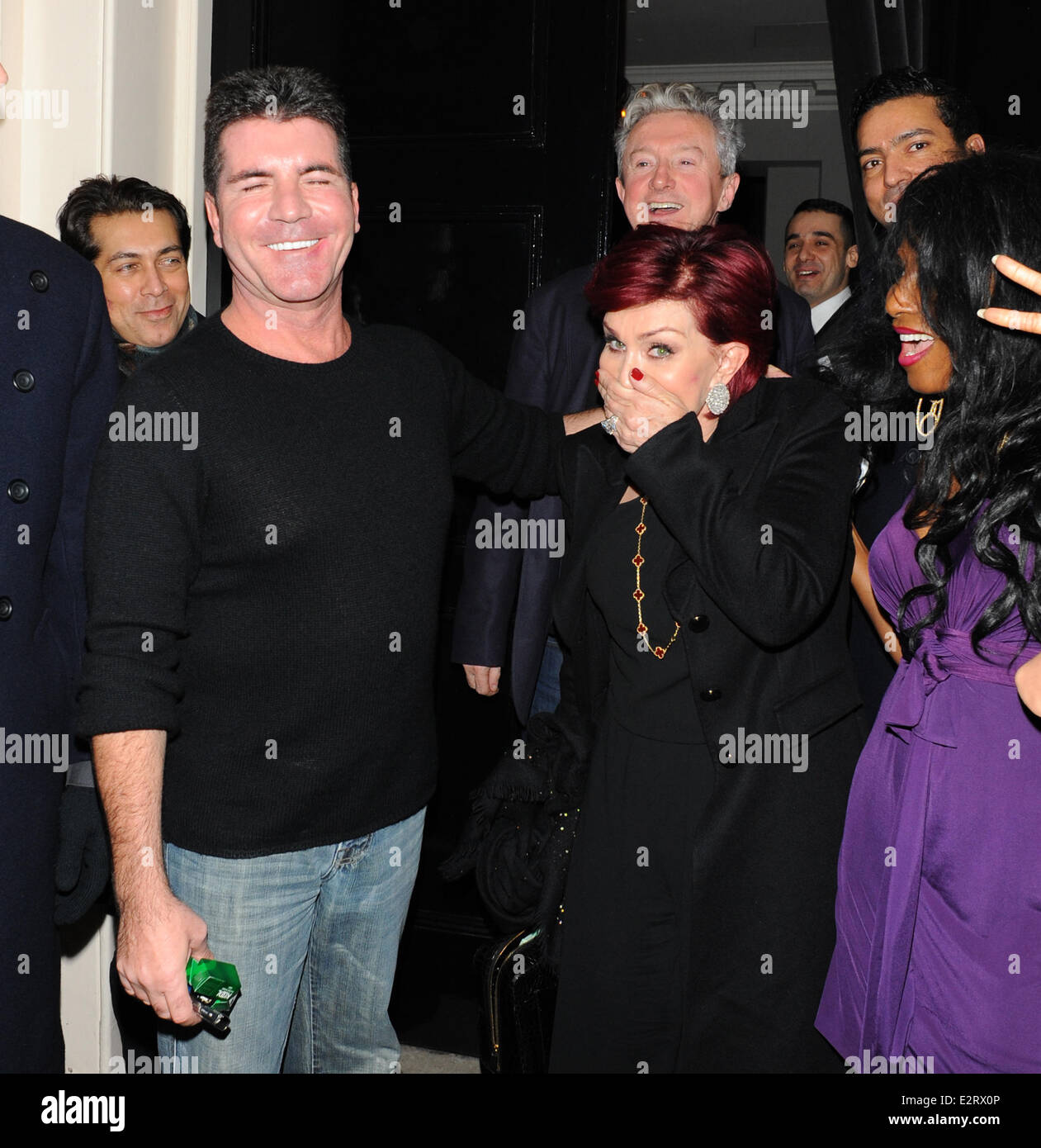 Simon Cowell, Louis Walsh and Sharon Osbourne enjoy a night out ...