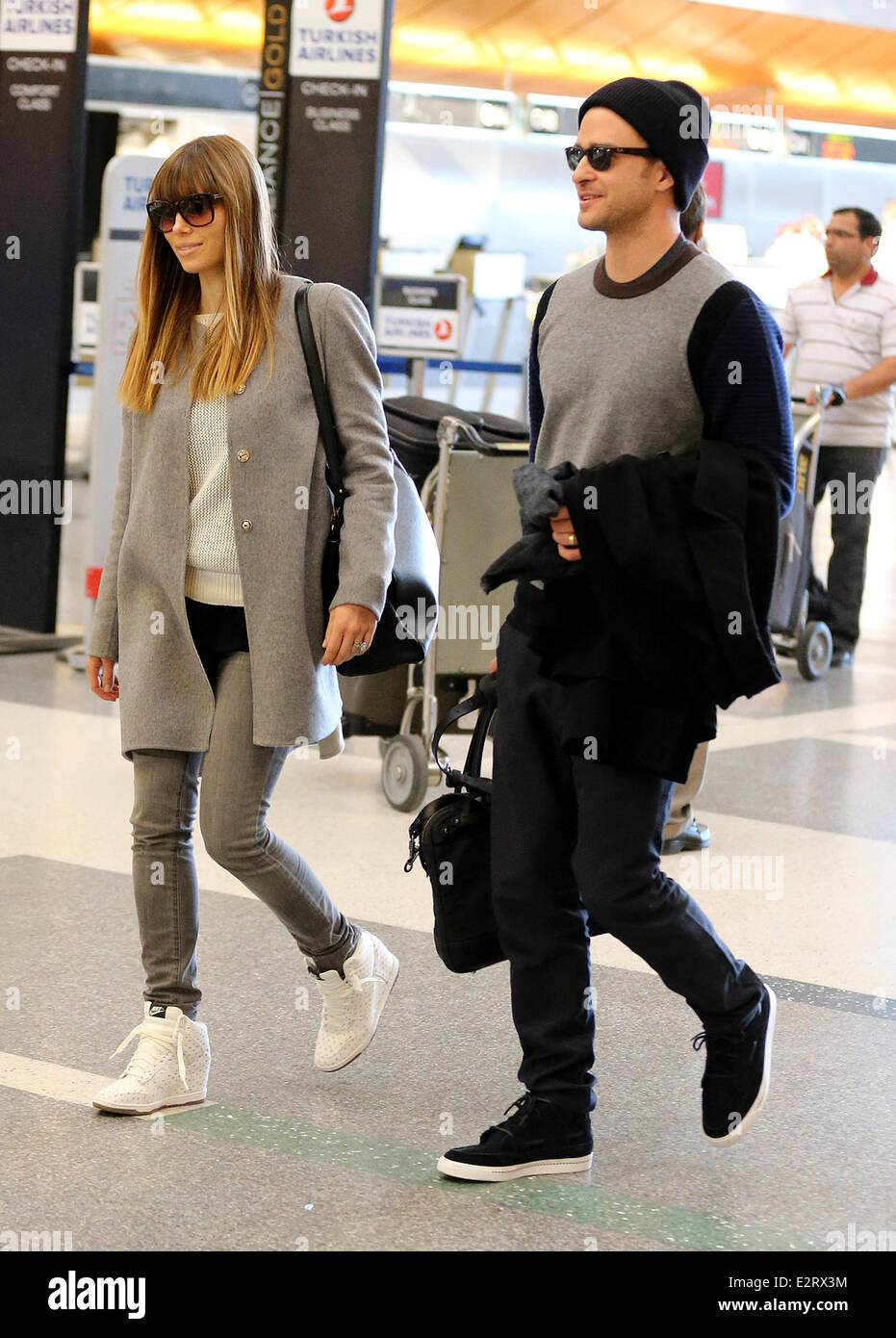 Justin Timberlake and wife Jessica Biel arrive at LAX airport together ...