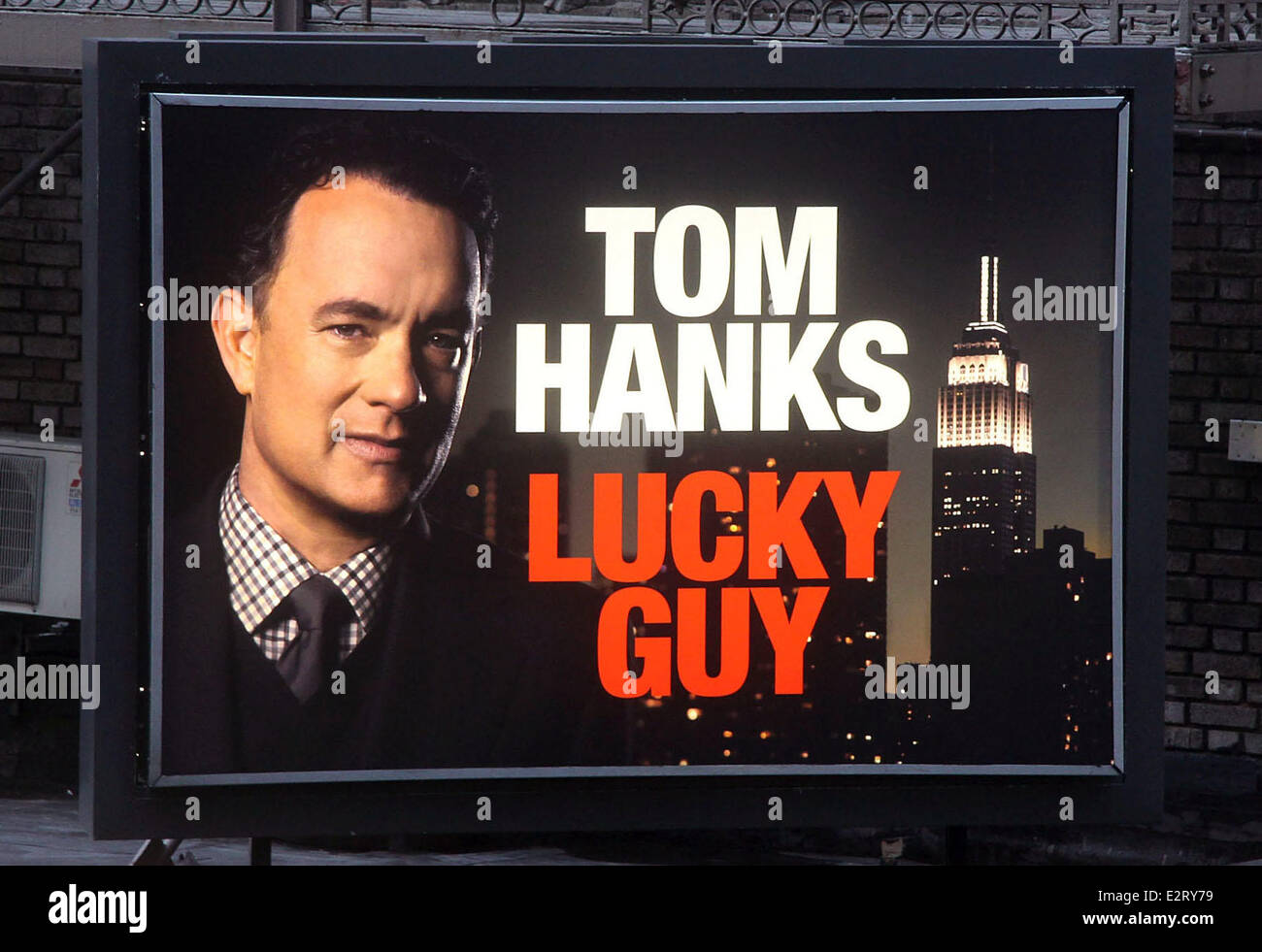 An advertisement outside the Broadhurst Theatre ahead of Tom Hanks ...