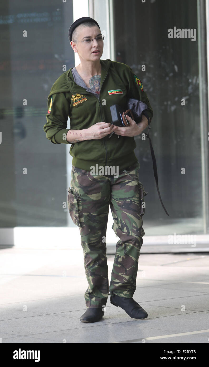 Sinead O'Connor leaving the BBC Broadcasting House after appearing on ...