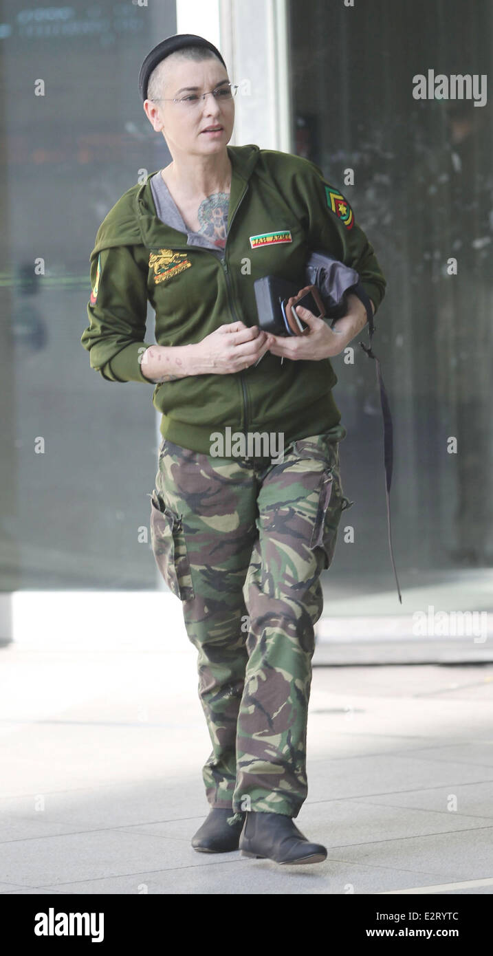 Sinead O'Connor leaving the BBC Broadcasting House after appearing on ...
