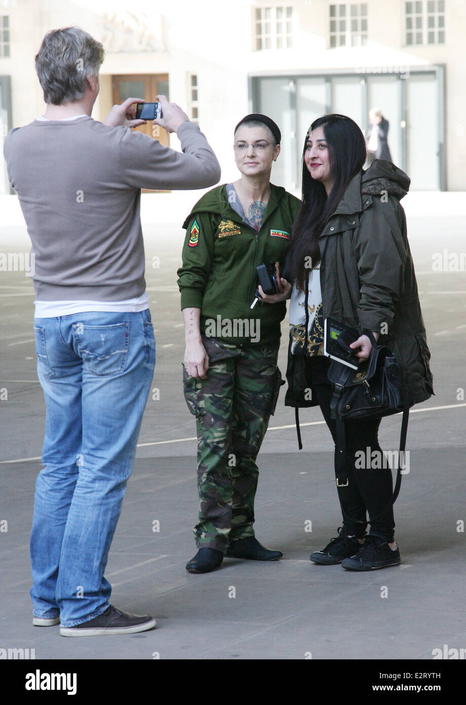 Sinead O'Connor leaving the BBC Broadcasting House after appearing on ...