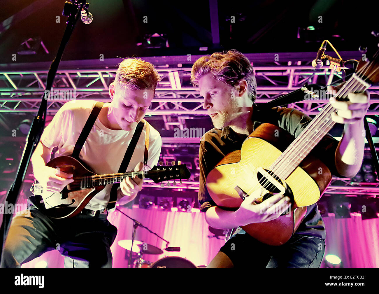 The Lumineers performing live on stage at the Liverpool O2 Academy ...