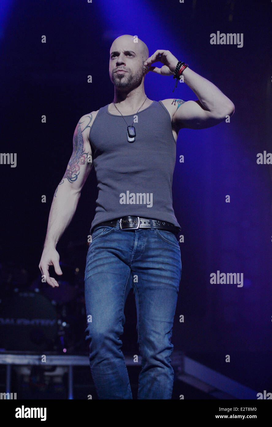 Daughtry perform live on stage at the BB&T Center Featuring: Chris ...