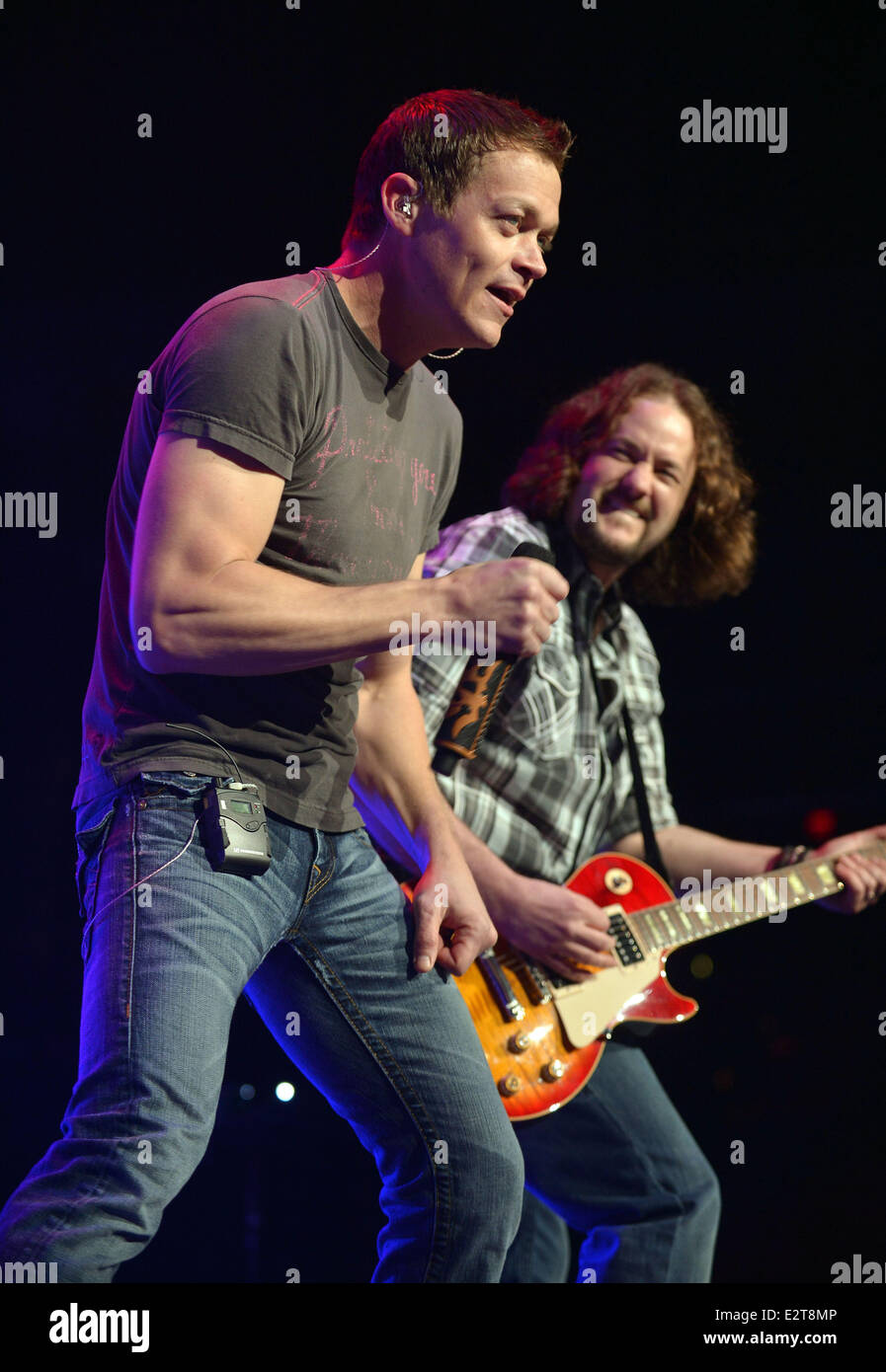 3 Doors Down perform live on stage at the BB&T Center Featuring: Brad ...