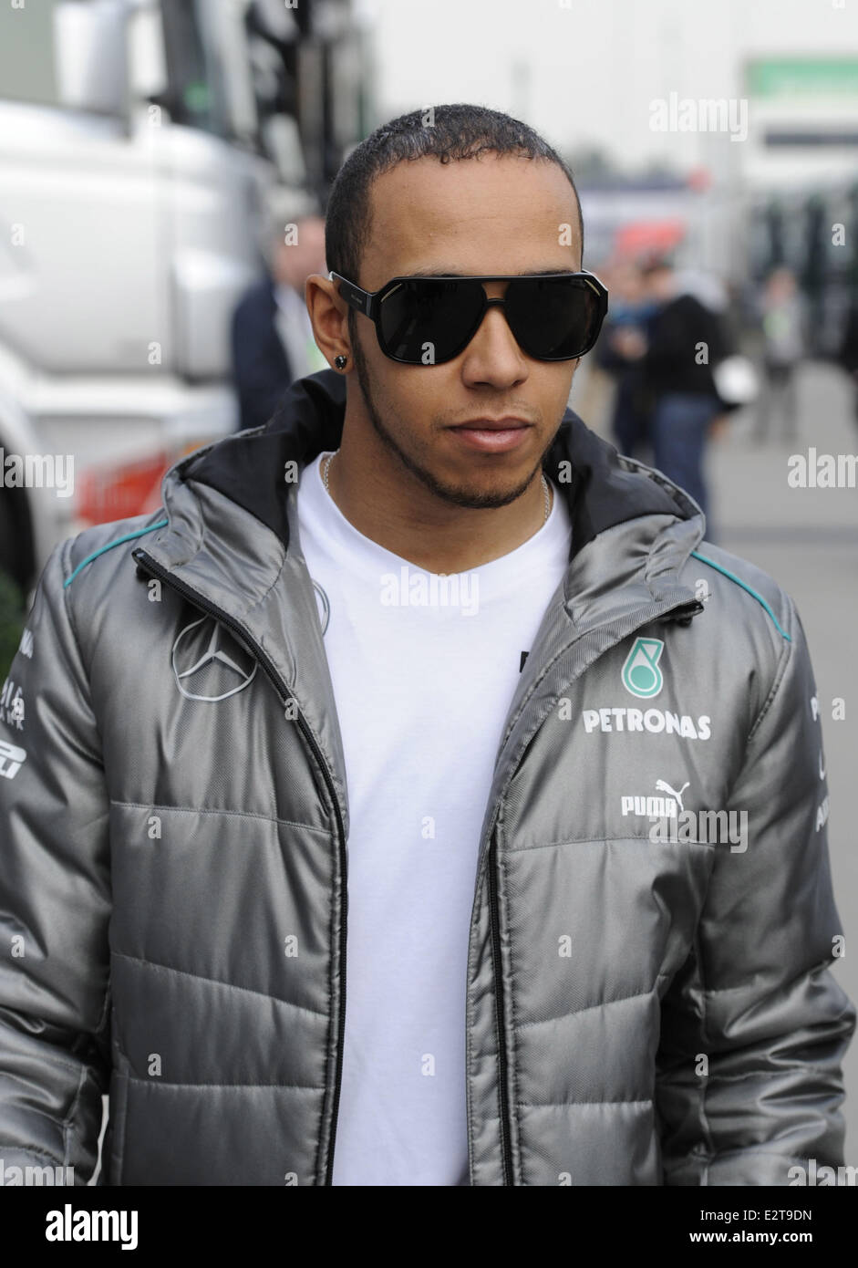Lewis Hamilton seen at the Formula One Catalunia circuit in Montmelo ...