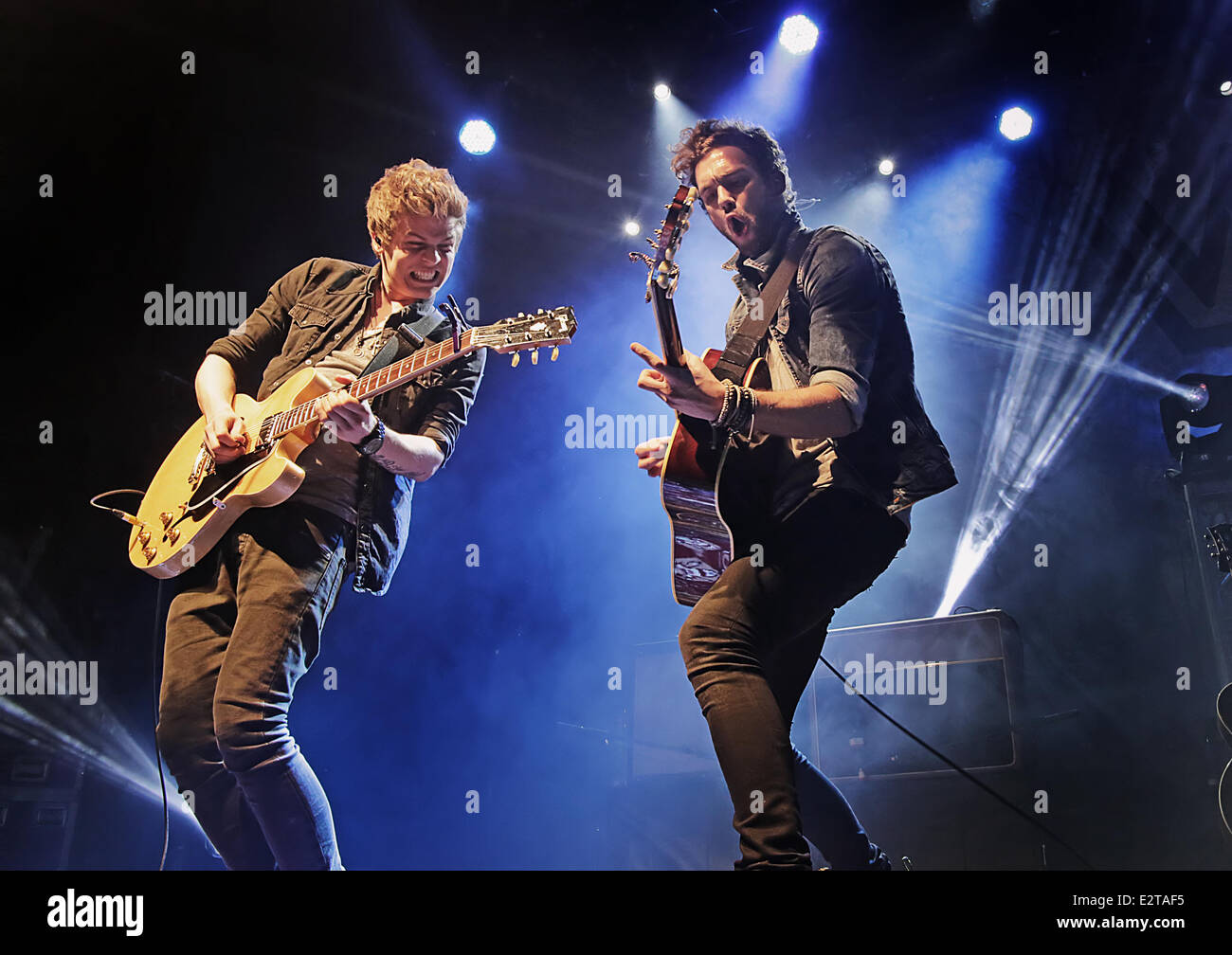 Pop rock band Lawson performing at the Manchester Academy on the first ...