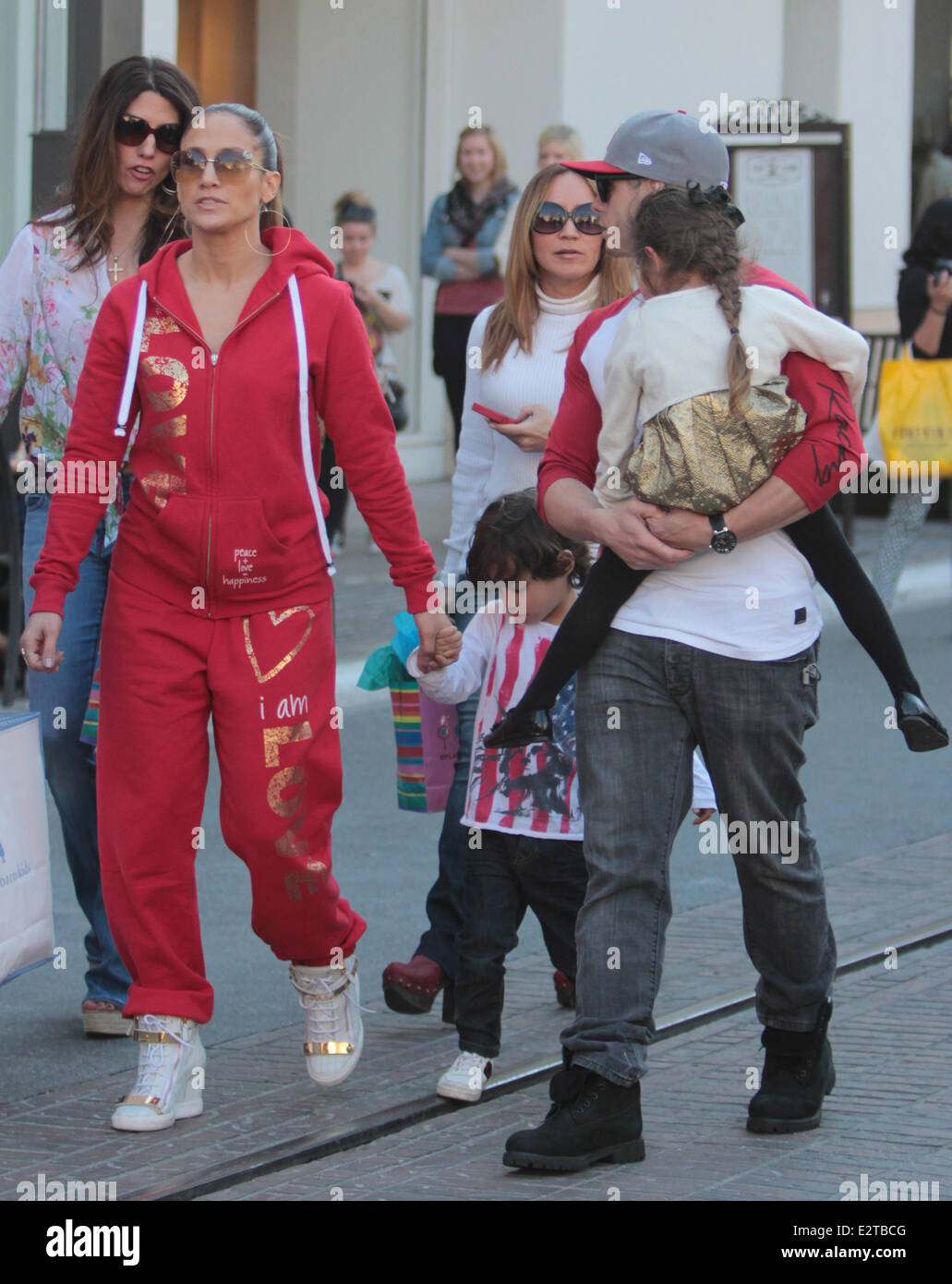 Jennifer Lopez seen with her family shopping at The Grove in ...