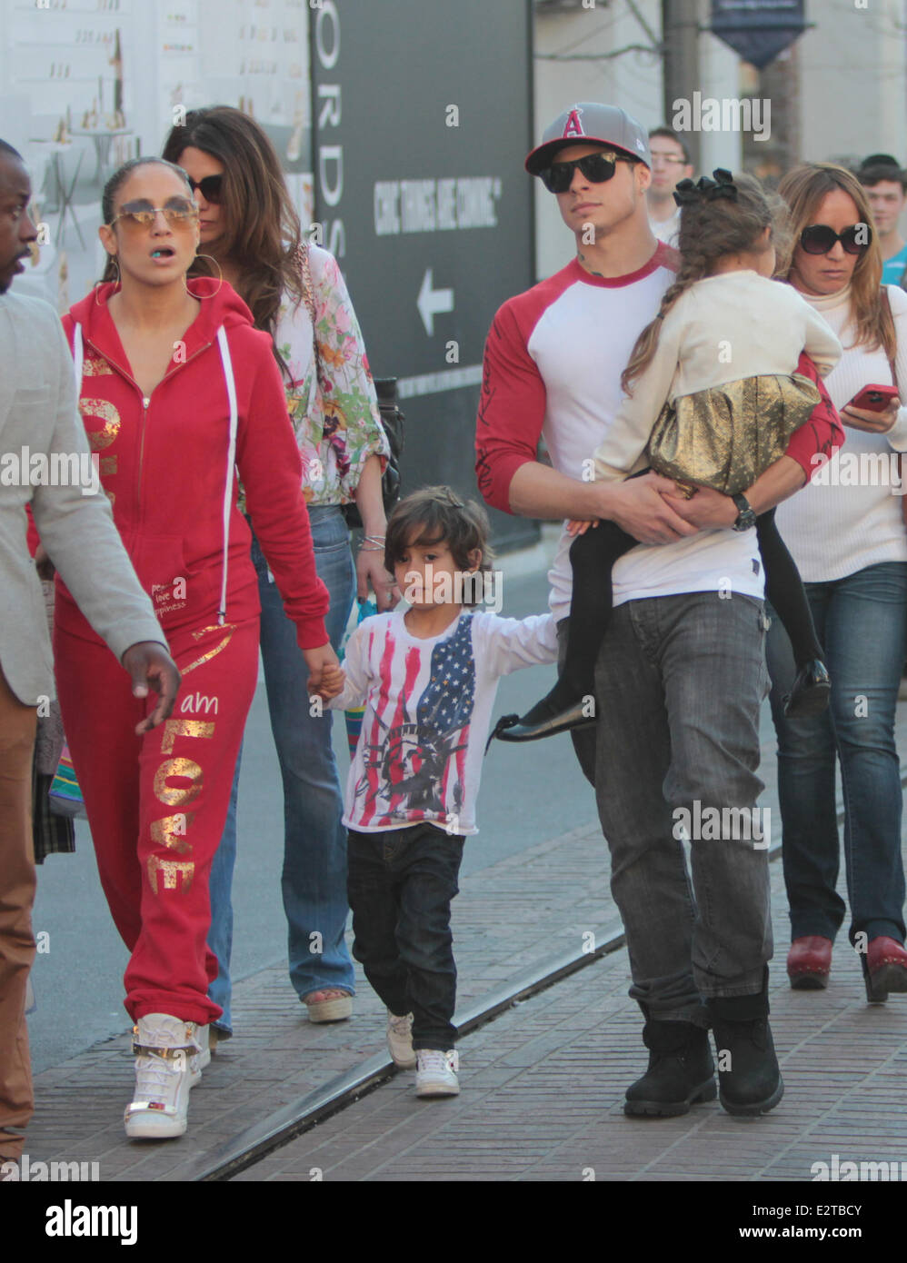 Jennifer Lopez seen with her family shopping at The Grove in ...