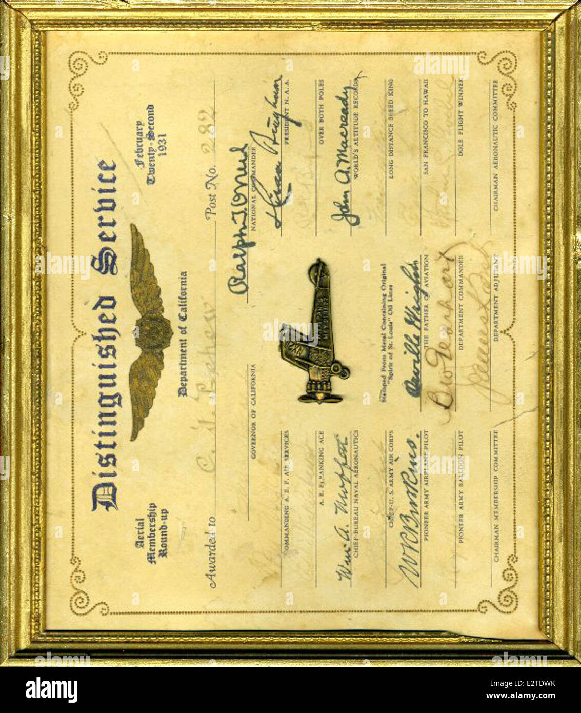 This image features a notable collection of aviation memorabilia ...