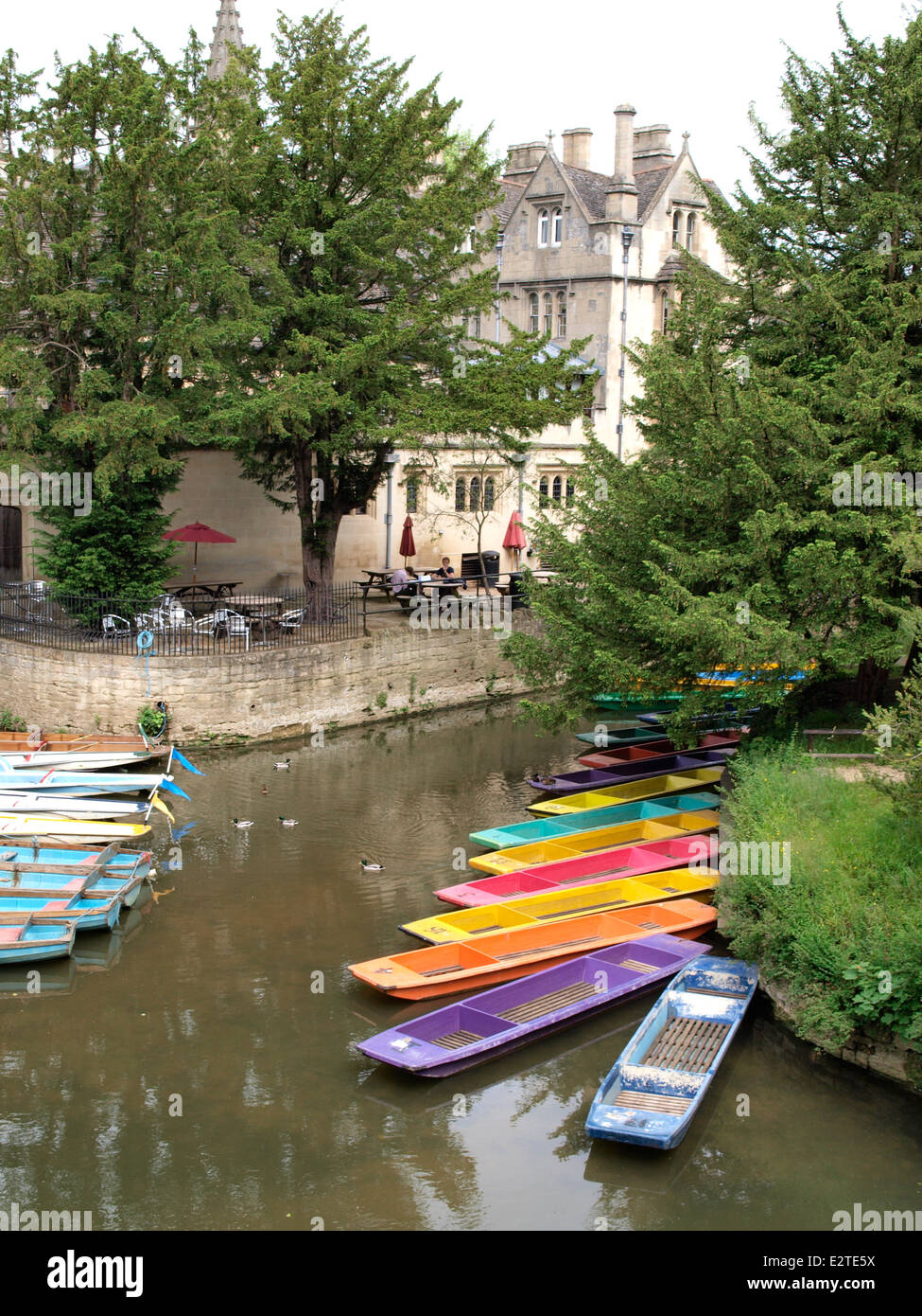 Colourful punts, Oxford, UK Stock Photo - Alamy