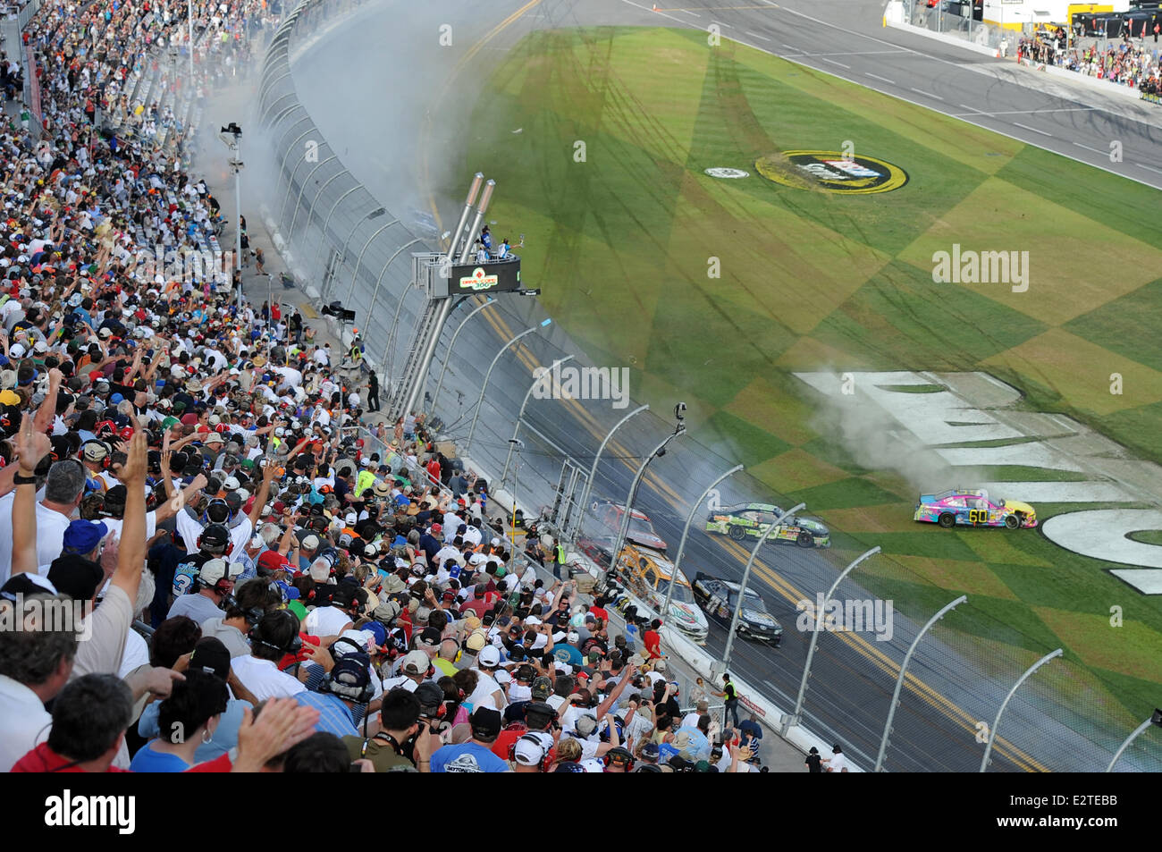 Medical personnel assist fans injured following an incident at the ...