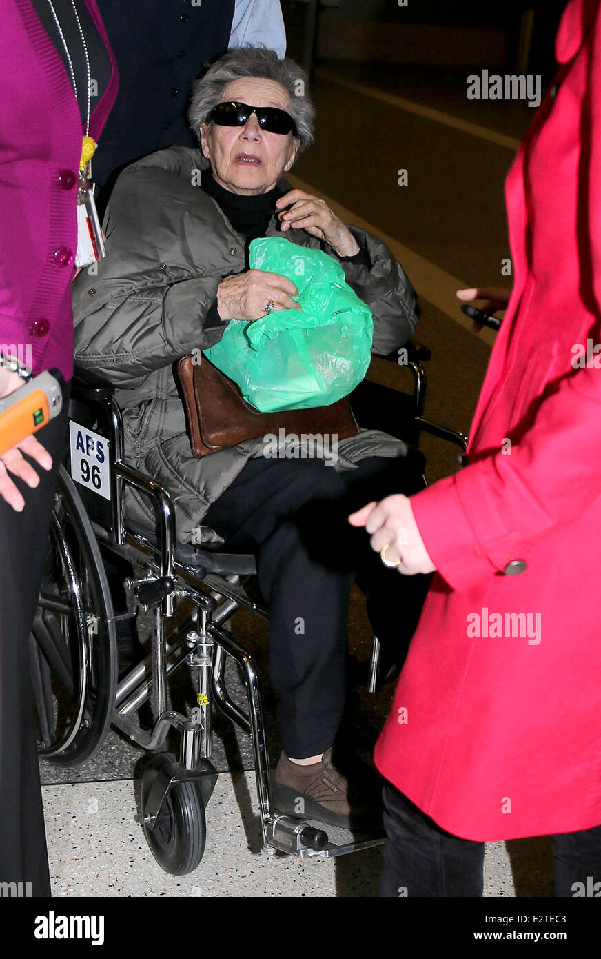 The oldest Oscar nominee Emmanuelle Riva arrives at LAX airport in a ...