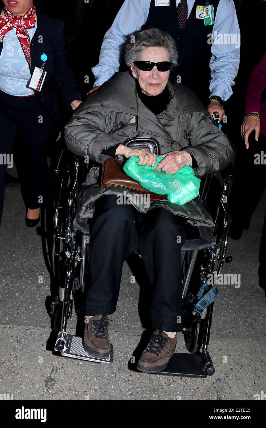 The oldest Oscar nominee Emmanuelle Riva arrives at LAX airport in a ...