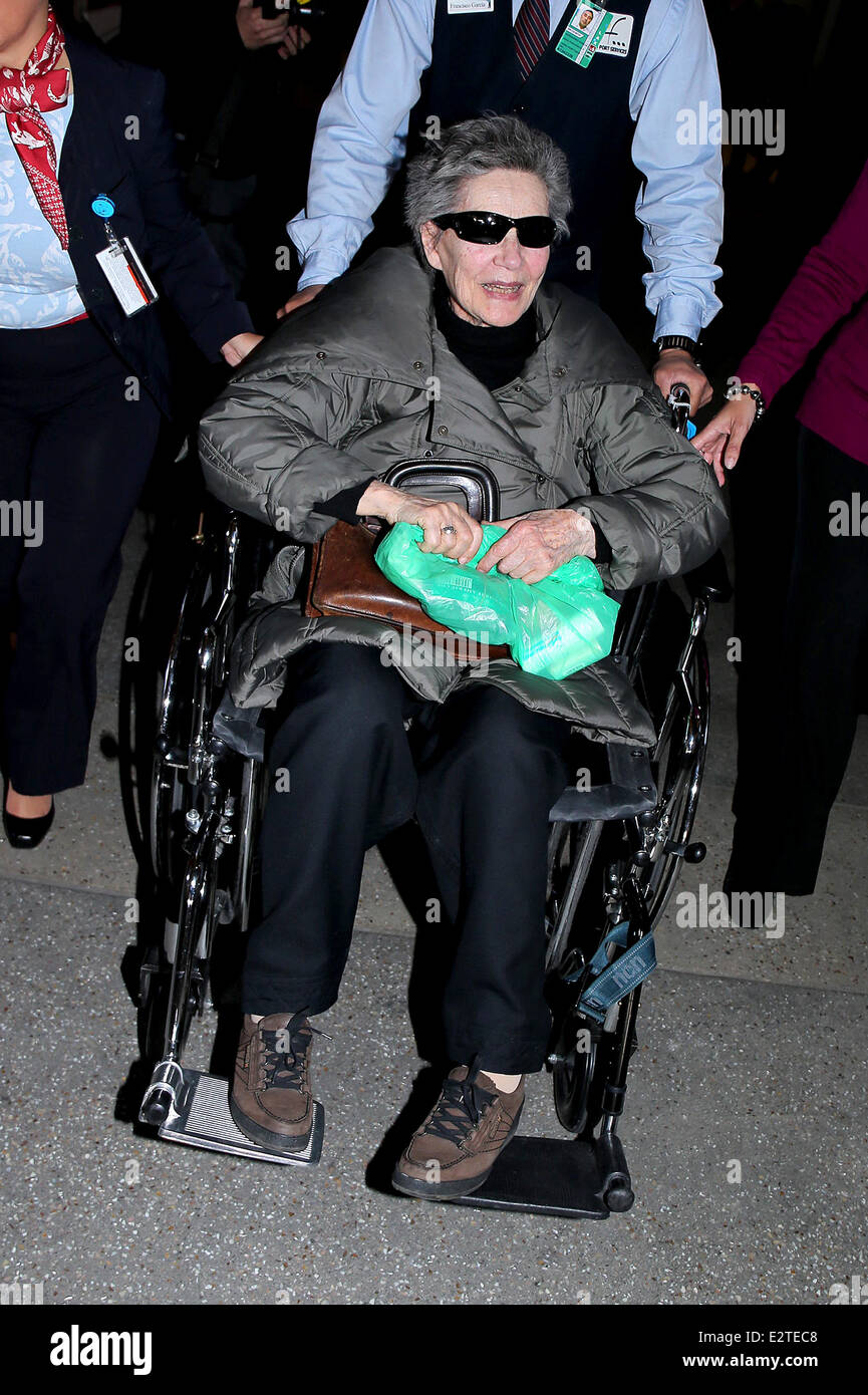 The oldest Oscar nominee Emmanuelle Riva arrives at LAX airport in a ...