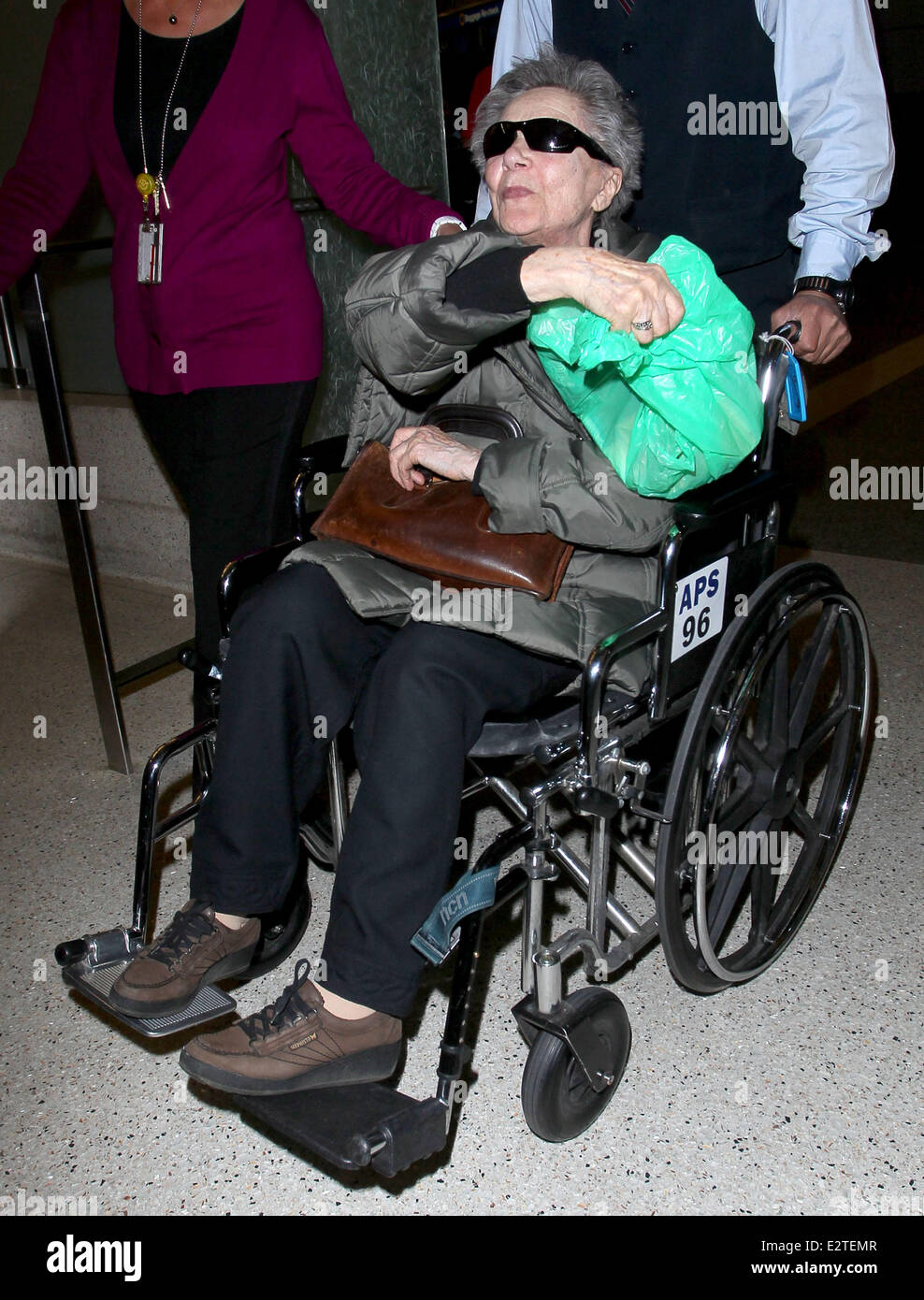 The oldest Oscar nominee Emmanuelle Riva arrives at LAX airport in a ...