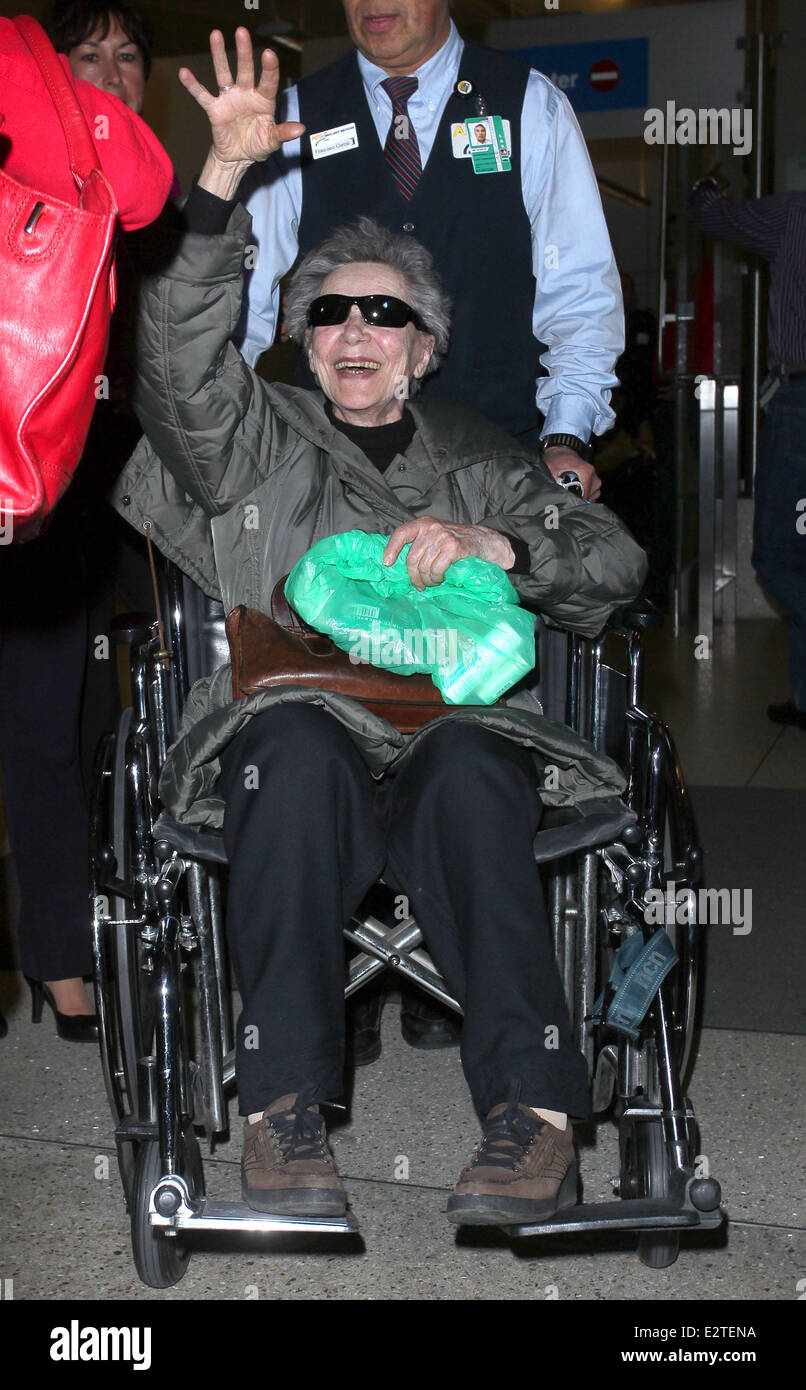 The oldest Oscar nominee Emmanuelle Riva arrives at LAX airport in a ...