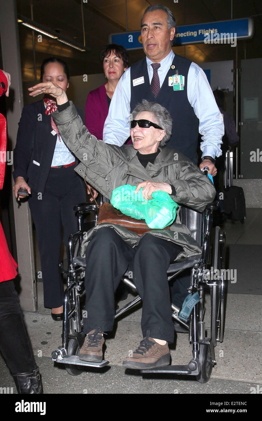 The oldest Oscar nominee Emmanuelle Riva arrives at LAX airport in a ...