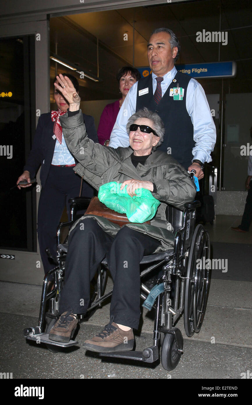 The oldest Oscar nominee Emmanuelle Riva arrives at LAX airport in a ...