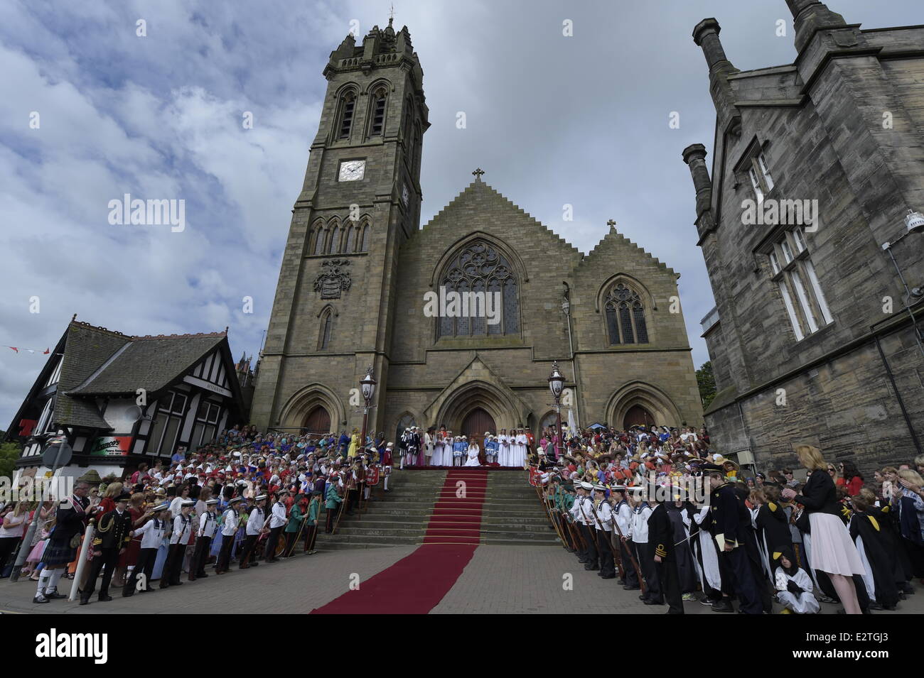 Peebles, UK. 21 June 2014 Peebles Beltane "Red Letter Day" Crowning of ...