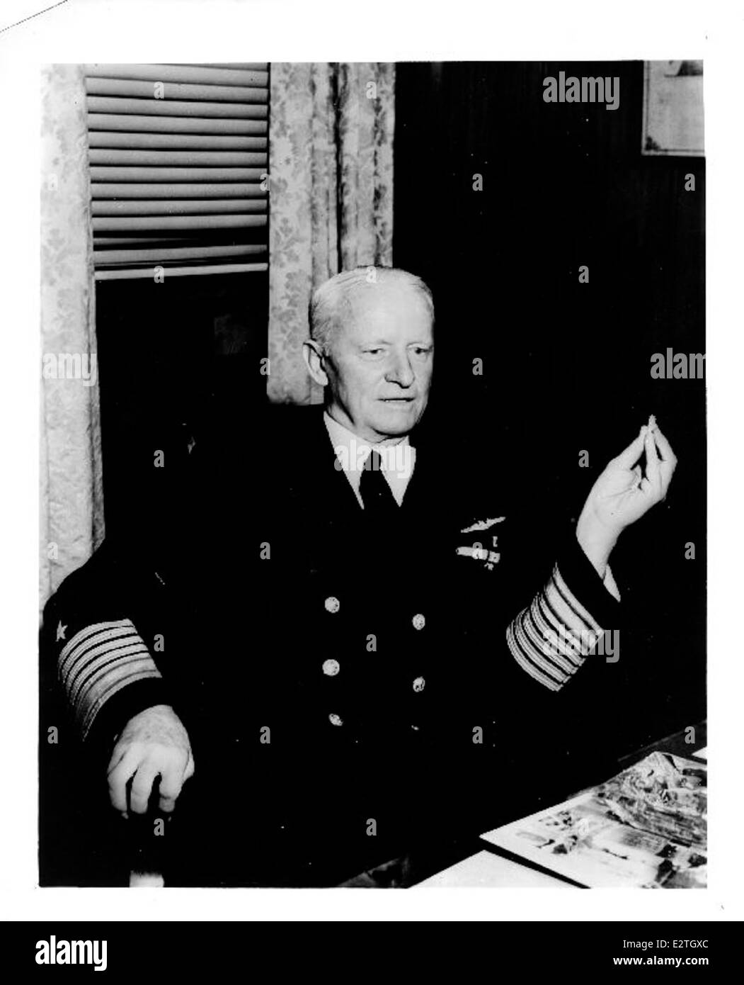 Photograph of Fleet Admiral Chester W. Nimitz, a key figure in U.S ...