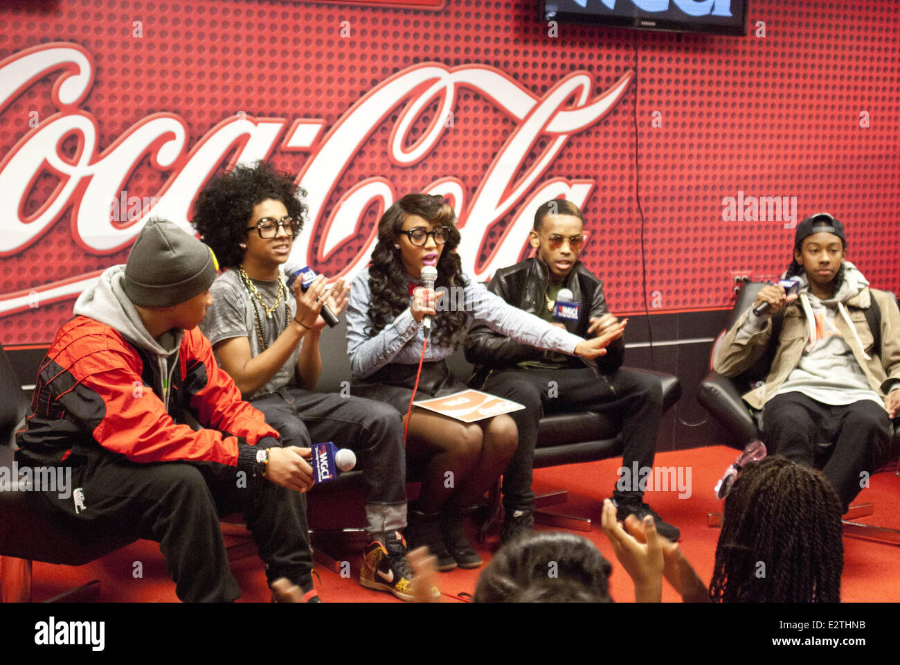 Boy band 'Mindless Behavior' are interviewed by WGCI on-air personality ...