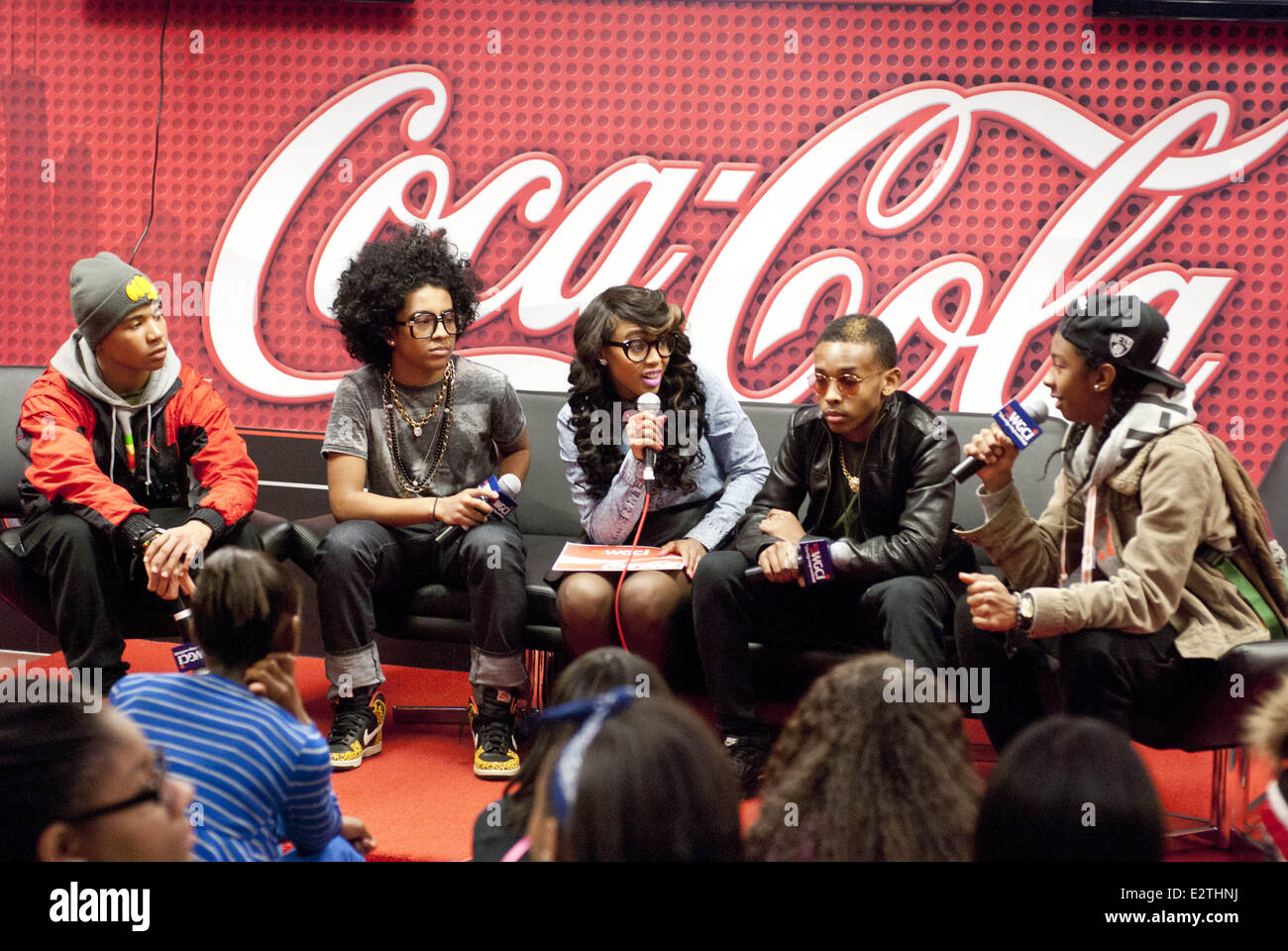 Boy band 'Mindless Behavior' are interviewed by WGCI on-air personality ...