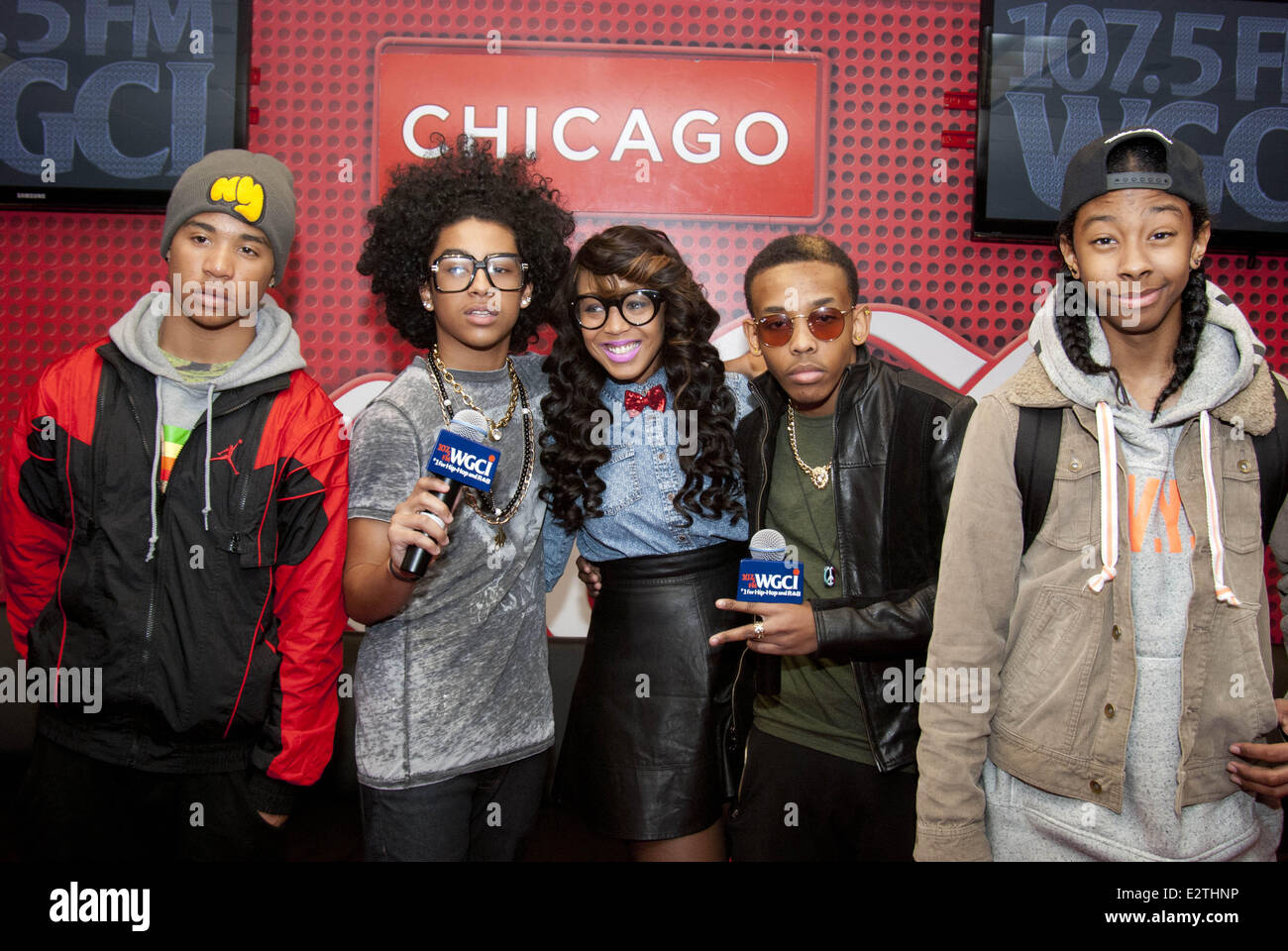 Boy band 'Mindless Behavior' are interviewed by WGCI on-air personality ...