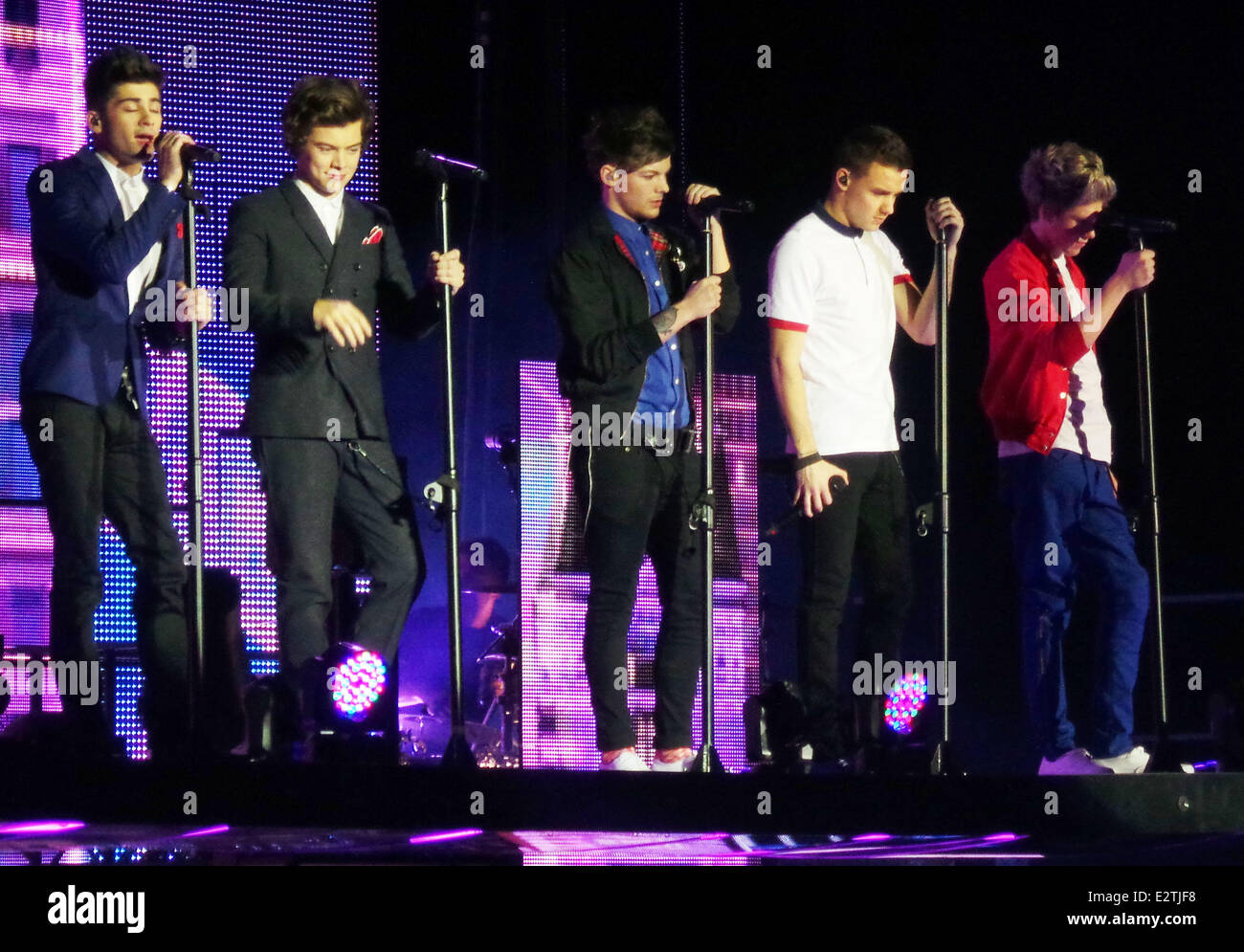 One Direction performing during the second night of their Take Me Home ...
