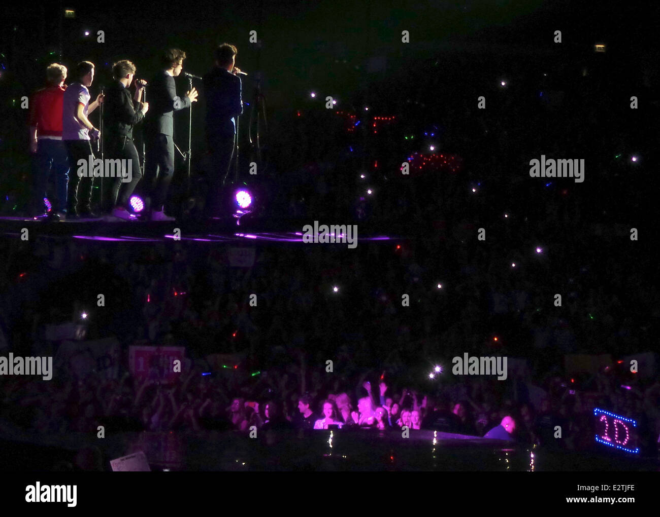 One Direction performing during the second night of their Take Me Home ...