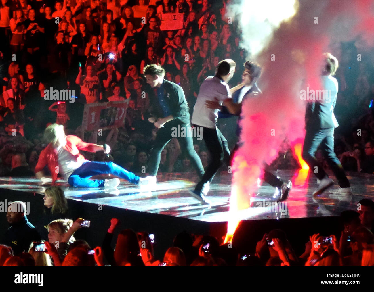 One Direction performing during the second night of their Take Me Home ...