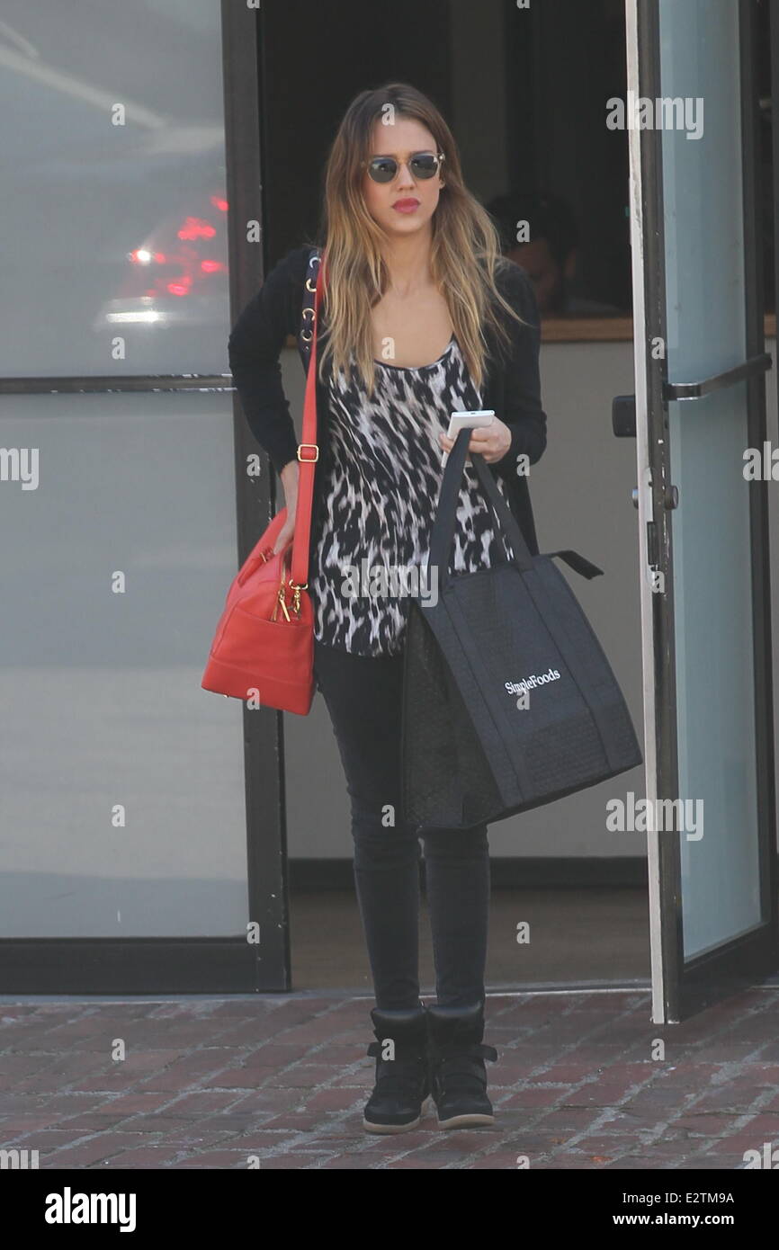 Jessica Alba is seen out running errands in West Hollywood Featuring ...