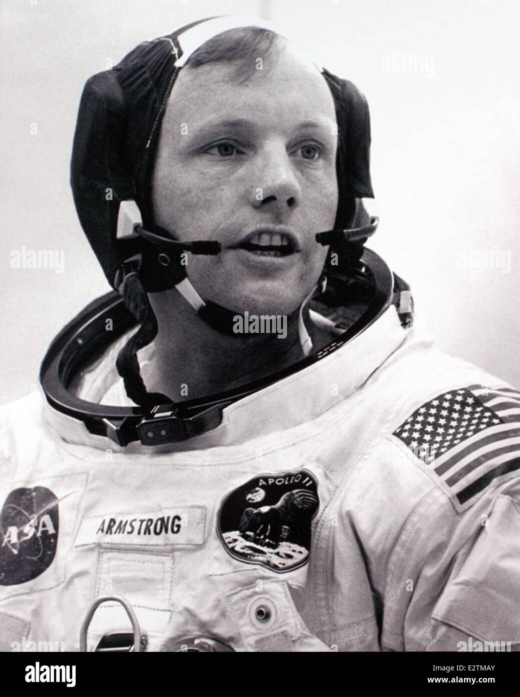 Neil Armstrong, the first person to walk on the Moon, is seen here in ...