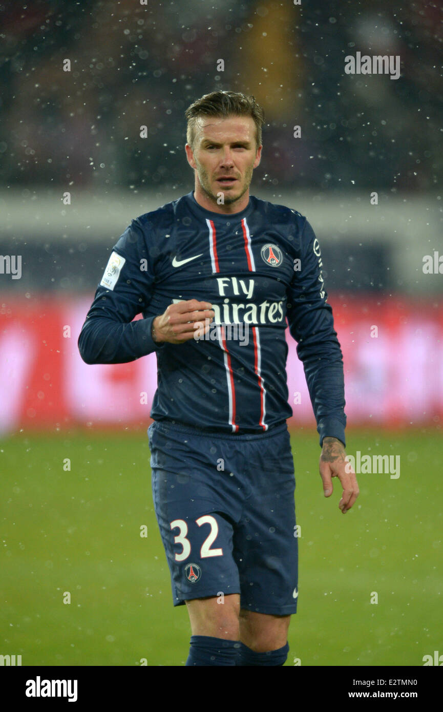 David Beckham plays his first match for Paris Saint-Germain (PSG ...