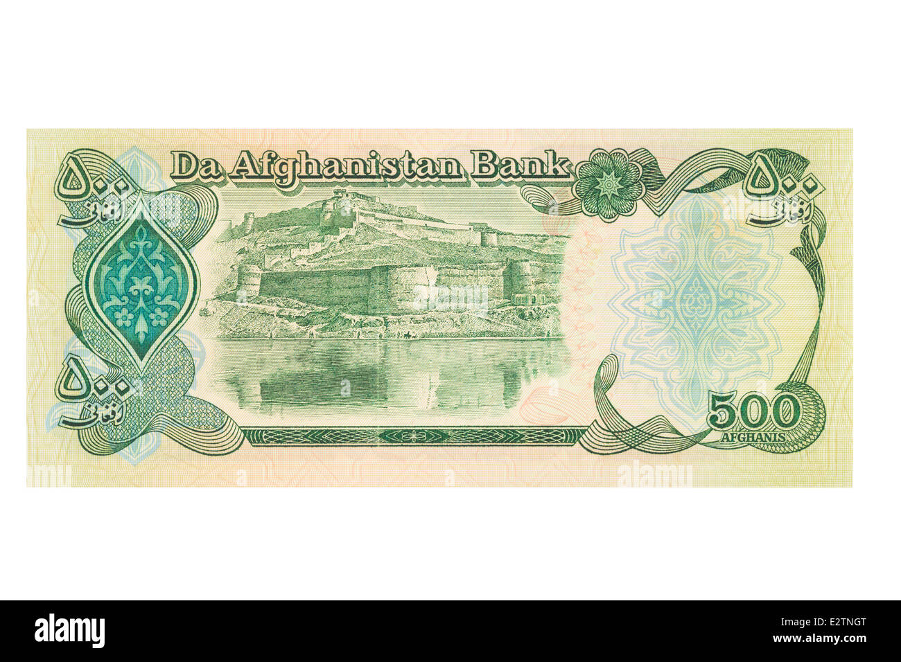 Afghan five hundred afghani banknote on a white background Stock Photo ...