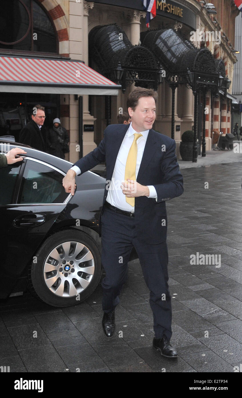 Deputy Prime Minister Nick Clegg arrives at LBC studios to participate ...