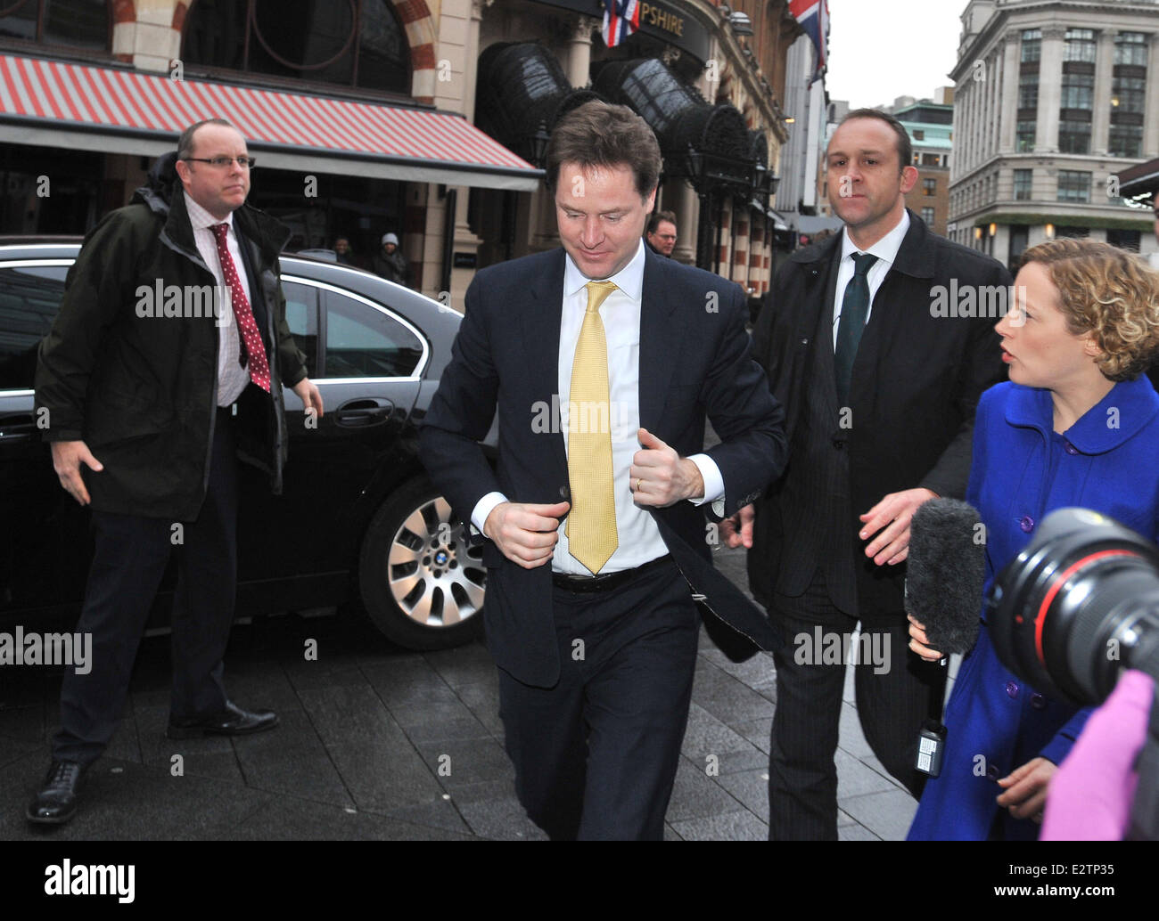 Deputy Prime Minister Nick Clegg arrives at LBC studios to participate ...