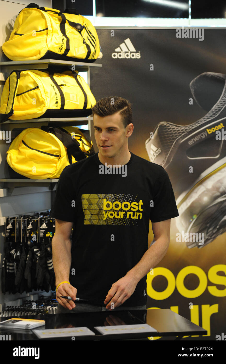 Tottenham Hotspur football player Gareth Bale meets fans for an instore signing at the Adidas ...
