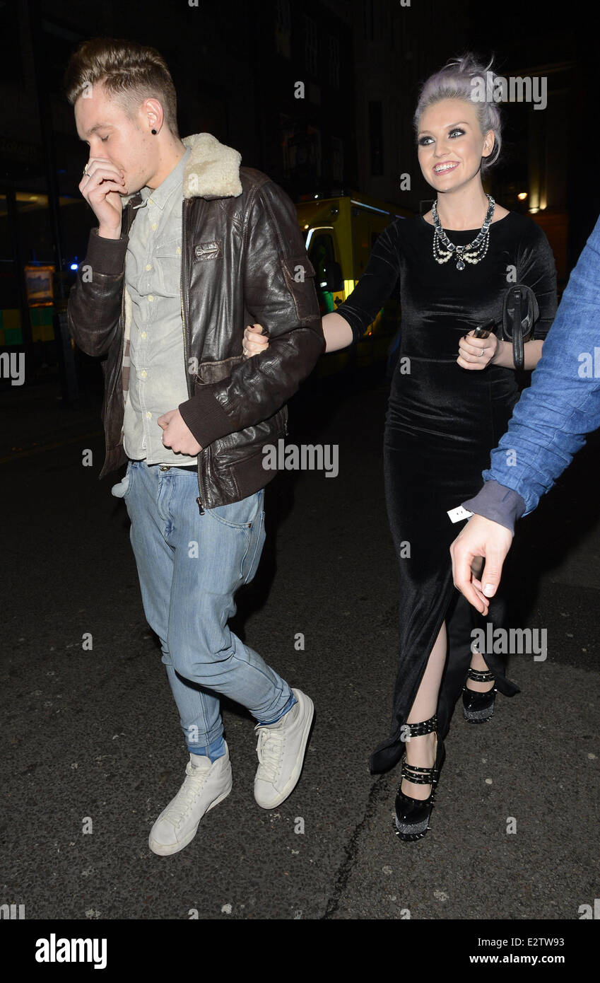 Little Mix's Perrie Edwards leaves Mahiki nightclub with a male friend ...