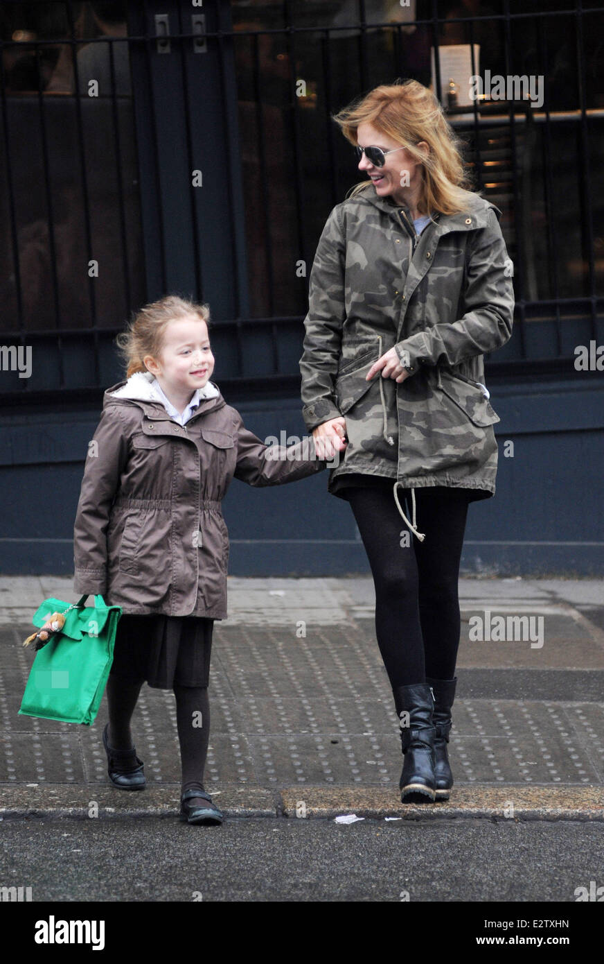 Geri Halliwell walks her daughter Bluebell to school Featuring: Geri ...