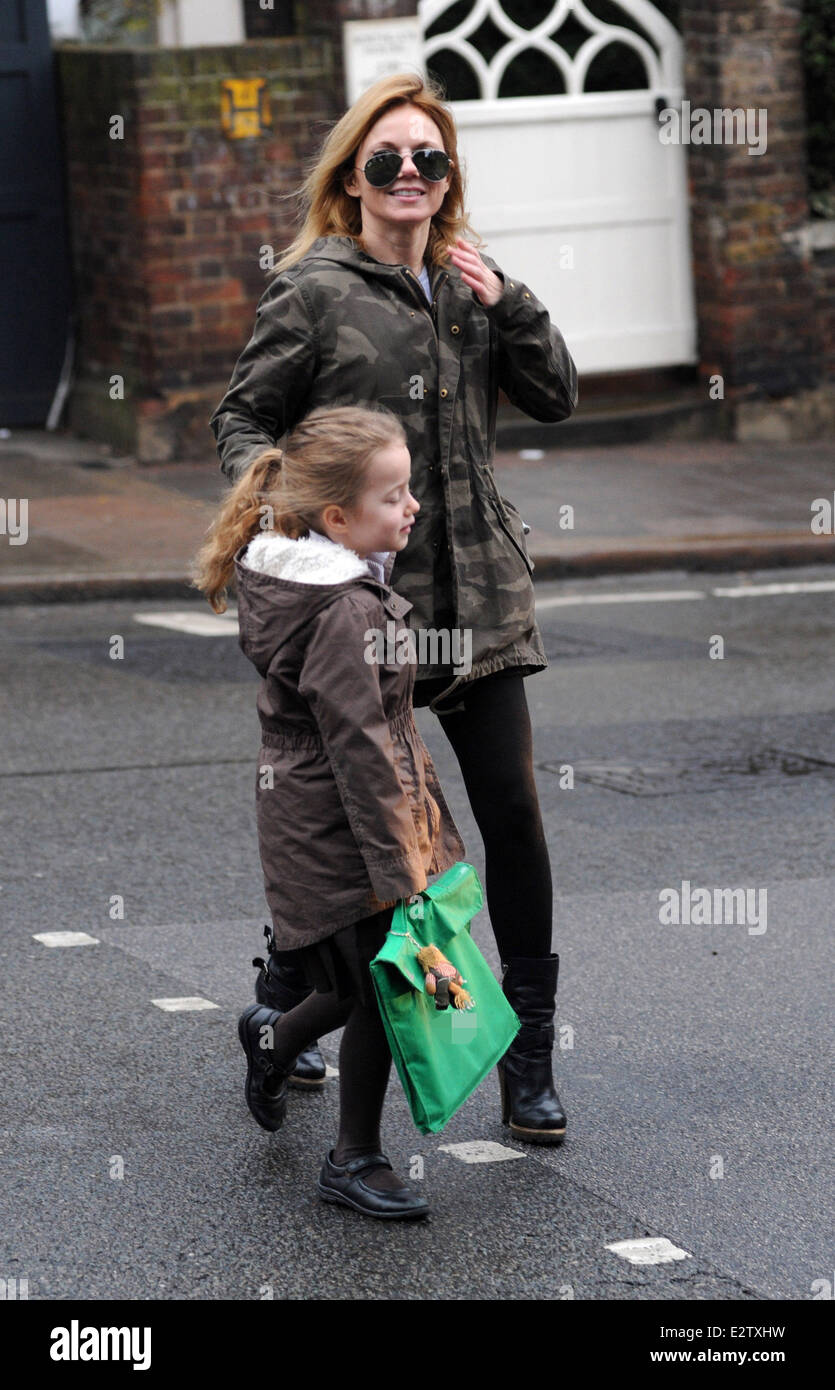 Geri Halliwell walks her daughter Bluebell to school Featuring: Geri ...