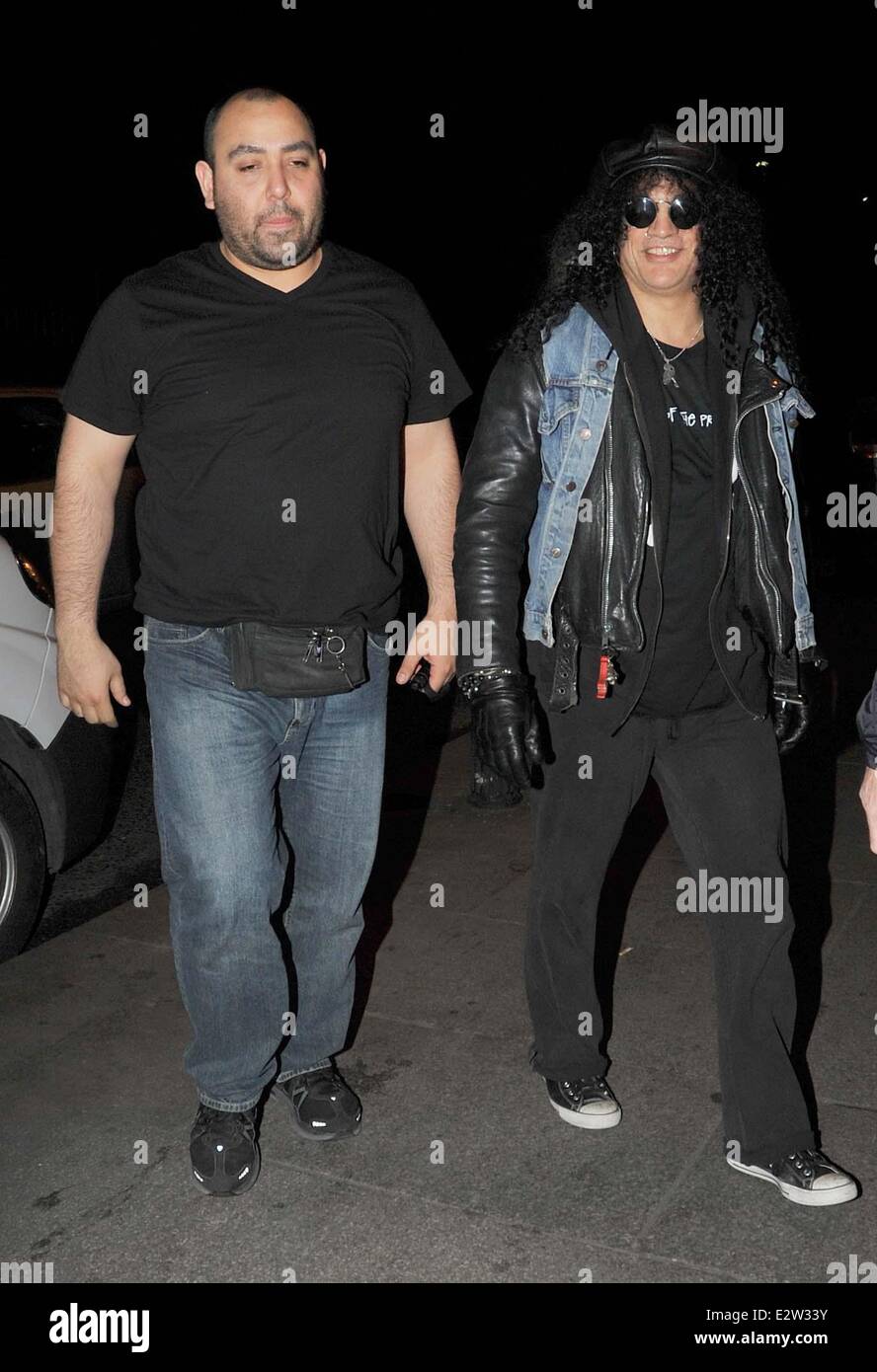 Slash arriving at Lillie's Bordello nightclub after his performance at ...