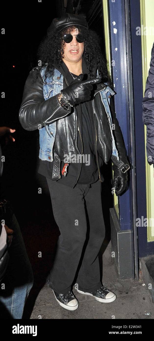 Slash arriving at Lillie's Bordello nightclub after his performance at ...