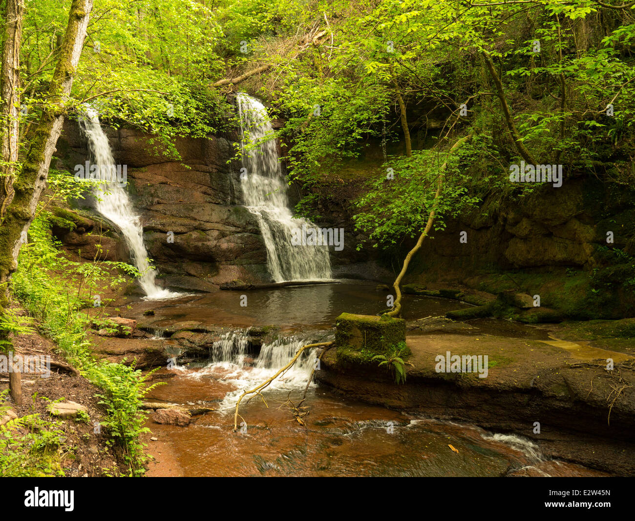 Pwll y Wrach waterfall, Brecon Beacons National Park, Wales Stock Photo ...
