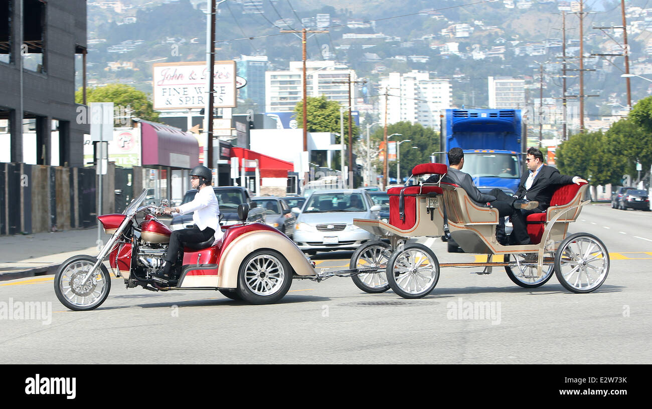 A Motorbike carriage service takes two customers to Urth cafe in West ...