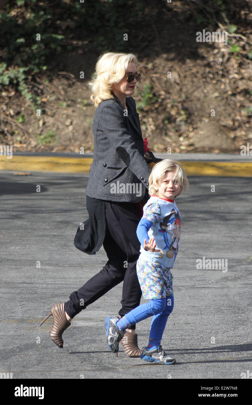 Gwen Stefani and son Zuma Rossdale are seen on a school run Featuring ...