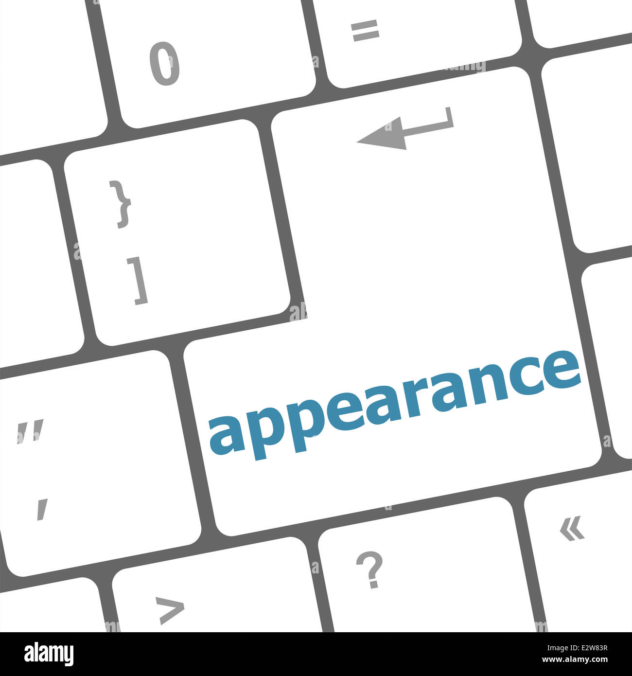 appearance word on computer keyboard key Stock Photo - Alamy