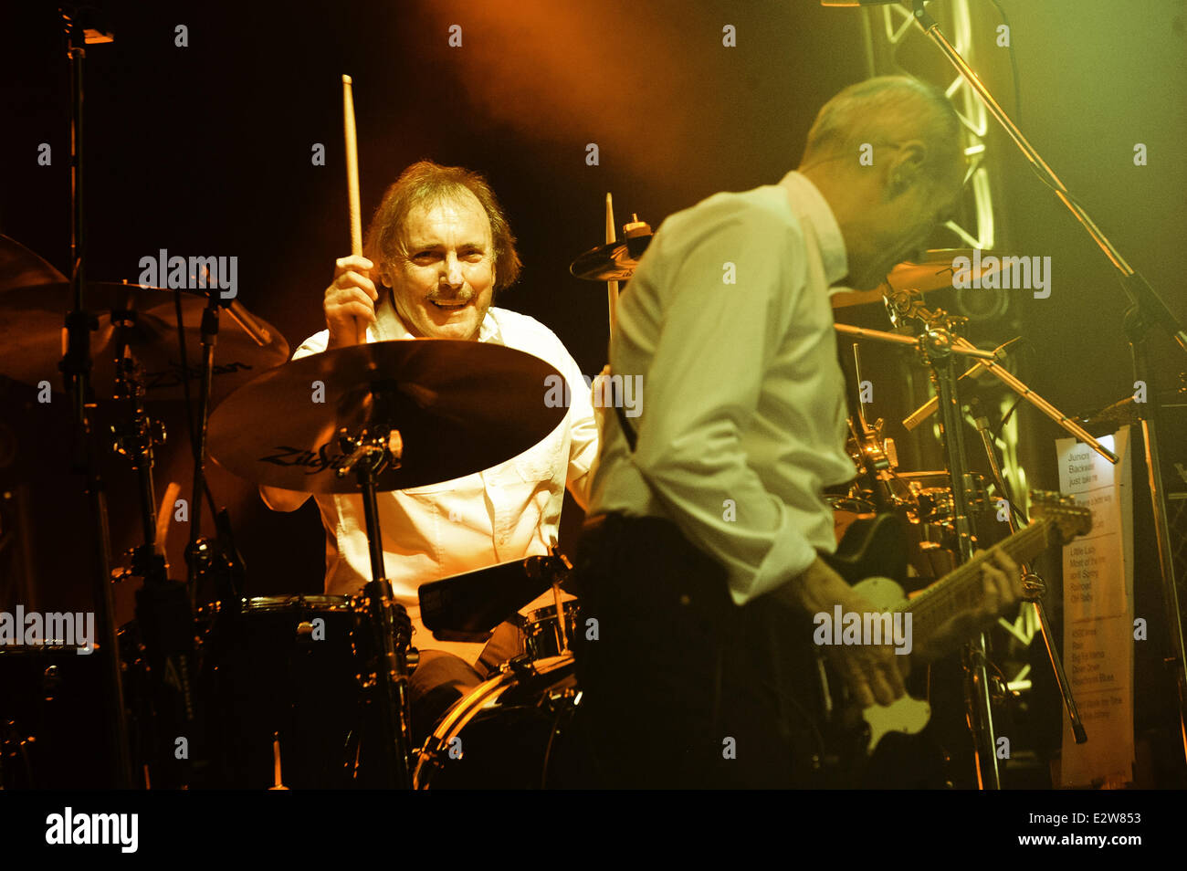 Status Quo performing in concert on their opening night at O2 Apollo ...