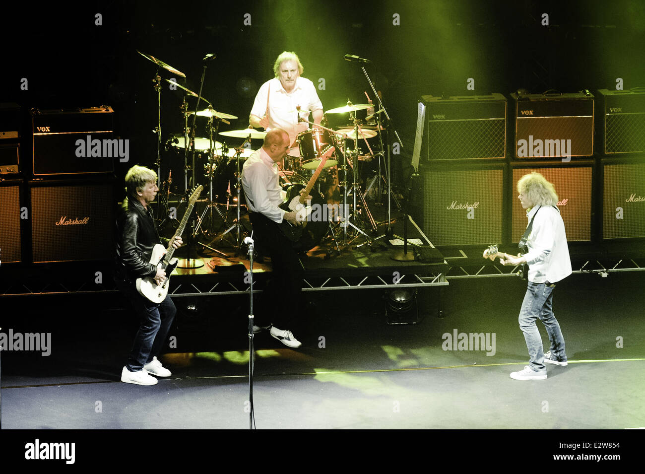 Status Quo performing in concert on their opening night at O2 Apollo ...