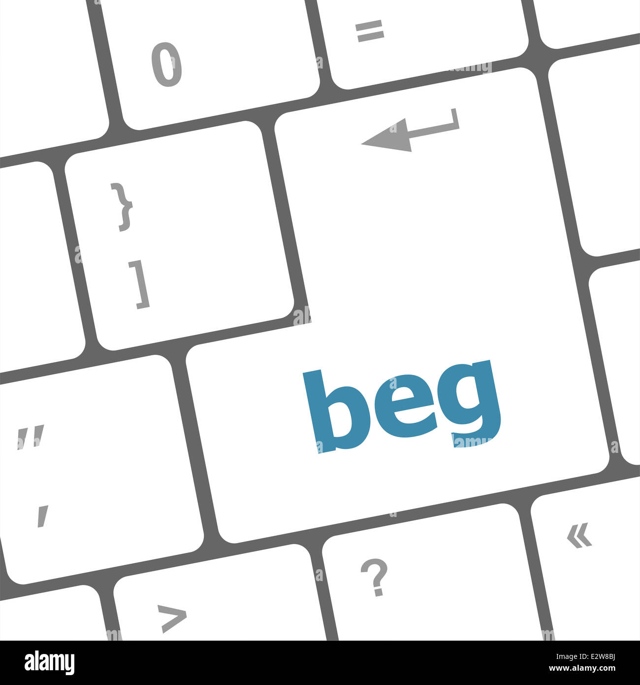 beg word on keyboard key, notebook computer button Stock Photo - Alamy